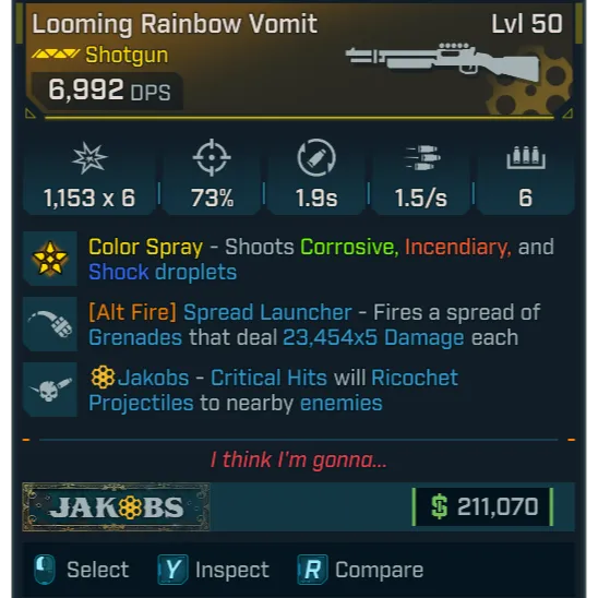 god-roll looming vomit spread launcher leveling 50 - Borderlands 4 Game ...