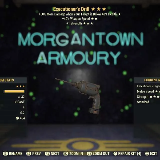 WEAPON | EXECUTIONERS SS/S DRILL - Fallout 76 Game Items - Gameflip