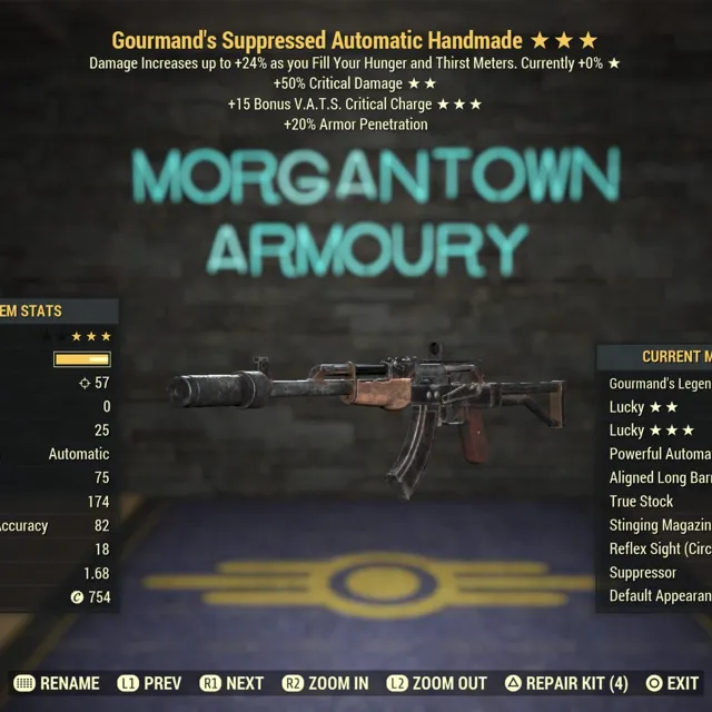 Gourmand C50/C15 Handmad - Fallout 76 Game Items - Gameflip