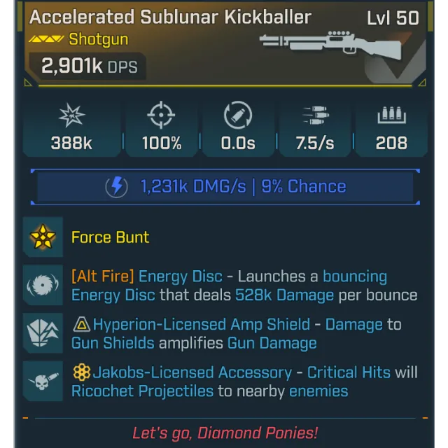 Borderlands 4 Modded Weapon Kickballer 2901K DPS PC/PS/XBOX ...