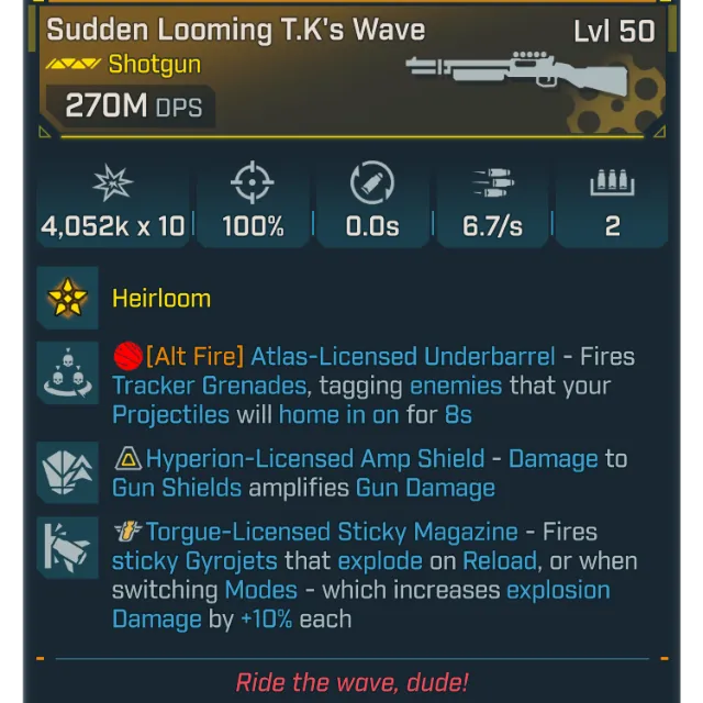 Borderlands 4 Modded Weapon T.K's Wave 270M DPS PC/PS/XBOX ...