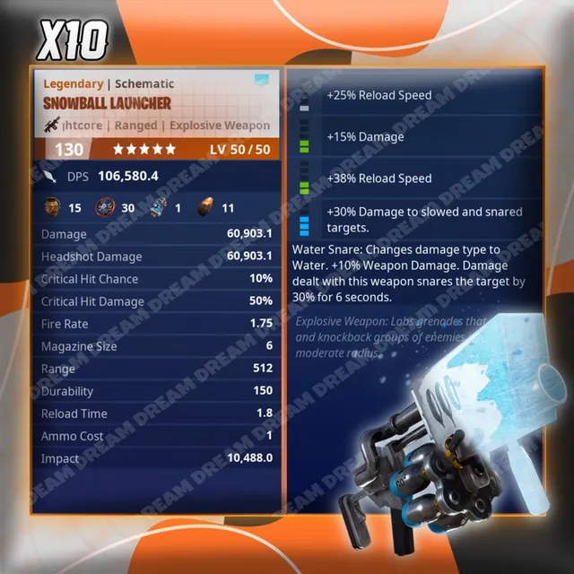 10x Legacy Snowball Launcher - Fortnite Game Item - Gameflip