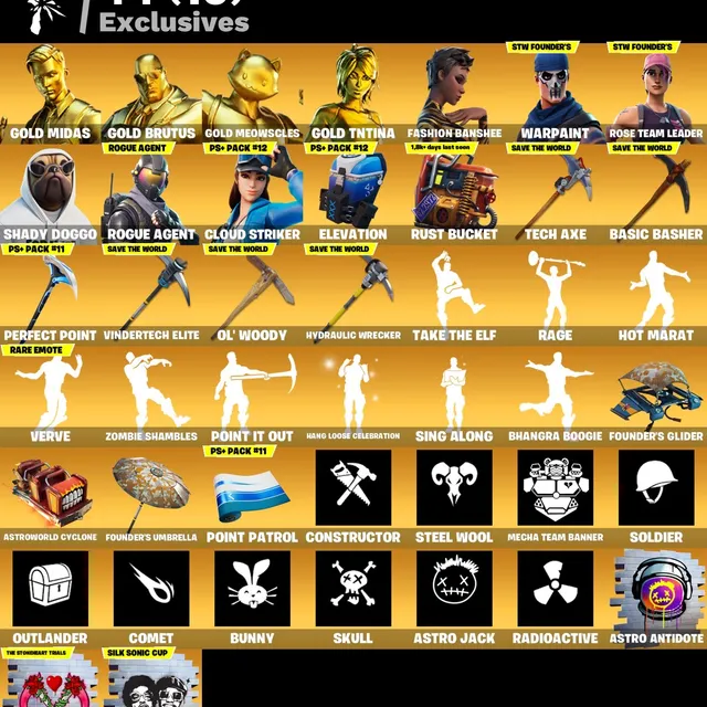 Fortnite fa 178 skins with limited edition og stw + 3000 vbucks - Epic ...
