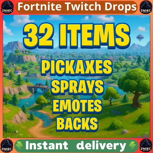 32 Items | Pickaxe | Spray | Bling | Emoticon | Fortnite Twitch Drops - Fortnite Game Account ...