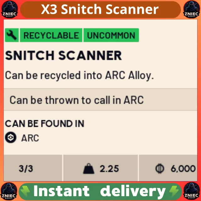 X3 Snitch Scanner - ARC Raiders - ARC Raiders Game Item - Gameflip
