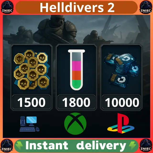 10000 Super Credits | 1500 Medals | 1800 Samples | PC/PS/XBOX | Helldivers 2 - Helldivers 2 Game ...