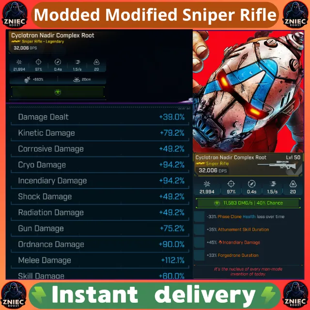 Modded Modified Sniper Rifle- 44 Class Mod perks+ 74 Enhancement Perks ...