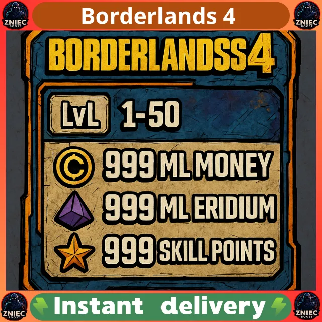 LvL 1-50 | 999 ML Money | 999 ML Eridium | 999 Skill Points ...