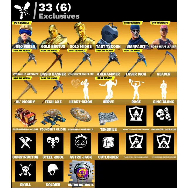 Fortnite: 117 SKINS Neo Versa | Gold Midas | AxeHammer + Save the World ...