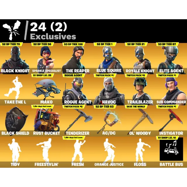 Fortnite: 63 SKINS Black Knight | The Reaper | Fresh | Floss | Mako All ...