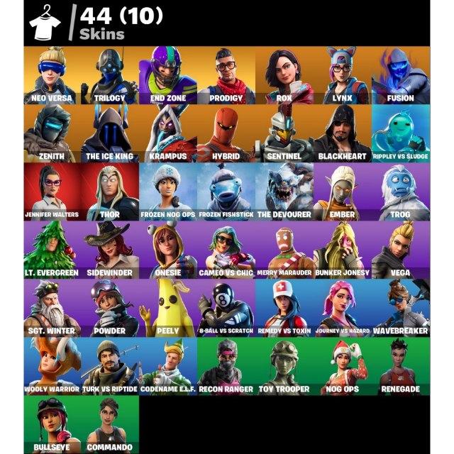 Fortnite: 44 SKINS Neo Versa | Trilogy | End Zone | Prodigy | Hybrid ...
