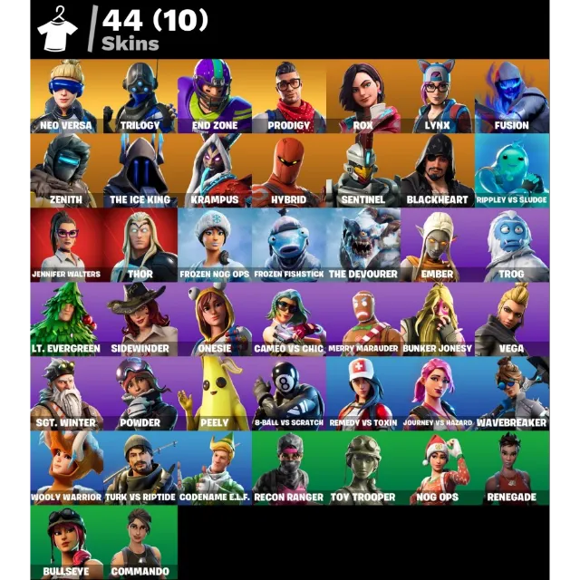 Fortnite: 44 SKINS Neo Versa | Trilogy | End Zone | Prodigy | Hybrid ...