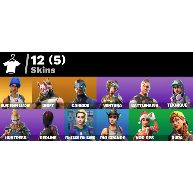 Fortnite: 12 SKINS Blue Team Leader | Drift | Carbide | Nog Ops | Aura ...