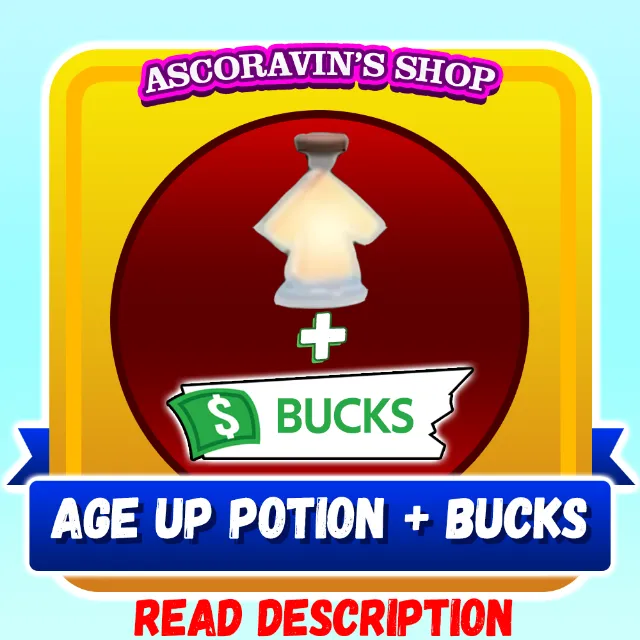 205 AGE-UP + 86.1K BUCKS - Adopt Me Game Item - Gameflip