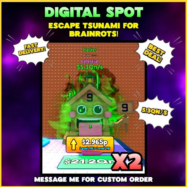 x2 HACKER ESOK SEKOLAH | Escape Tsunami For Brainrots! - Roblox Game ...