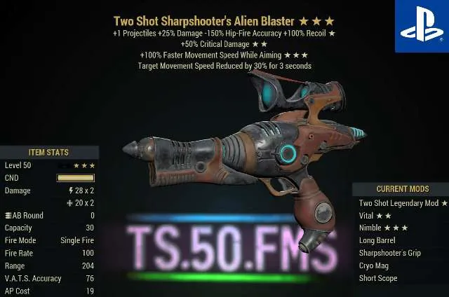 TS50 Fms Alien Blaster - Fallout 76 Game Items - Gameflip