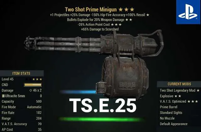 TSE25 Minigun - Fallout 76 Game Item - Gameflip