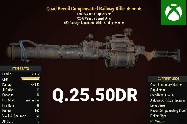 Weapon | Q2550dr Railway Rifle - Fallout 76 Game Items - Gameflip