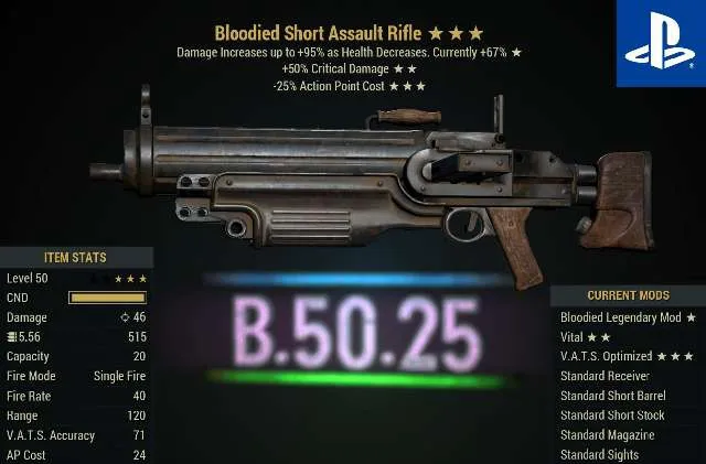 B5025 Assault Rifle - Fallout 76 Game Items - Gameflip