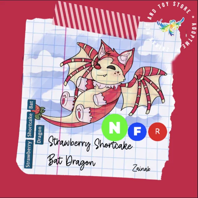 Pet | strawberry shrtcake bat dragon - Adopt Me Game Item - Gameflip