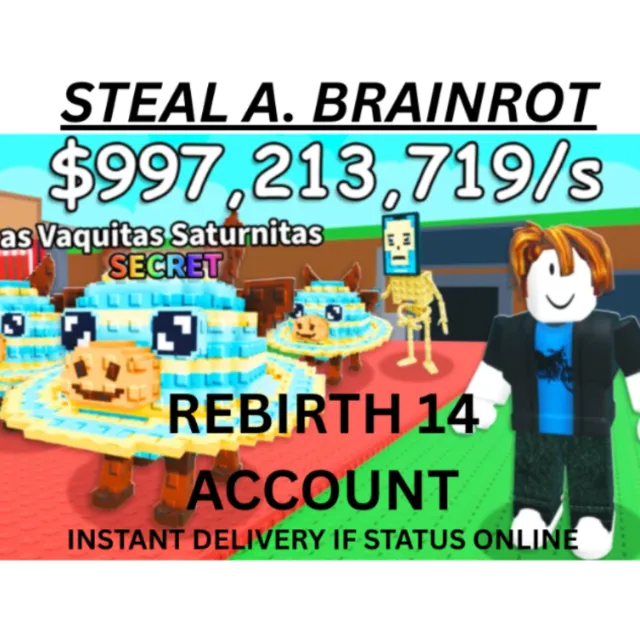Rebirth 14 account steal a brainrot - Other Game Item - Gameflip