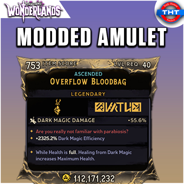 Modded Amulet Overflow Bloodbag Tiny Tina's - Game Items - Gameflip