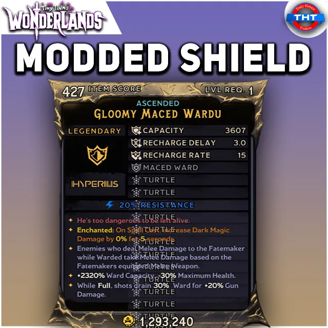 Level 1 Shield Mod Tiny Tina's - Tiny Tina's Wonderlands Game Items ...