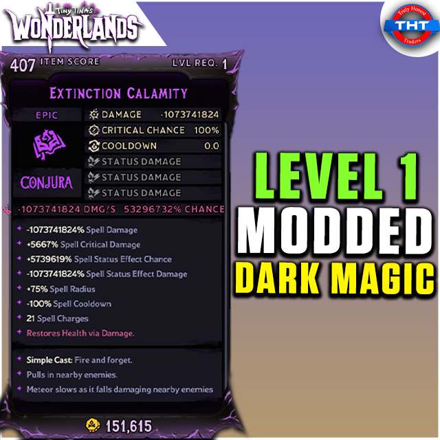 Level 1 Modded Extinction Calamity Dark Magic Tiny Tina's - Game Items ...