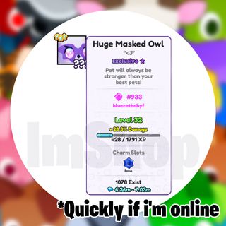 Huge Masked Owl PS99 - Game Items - Gameflip