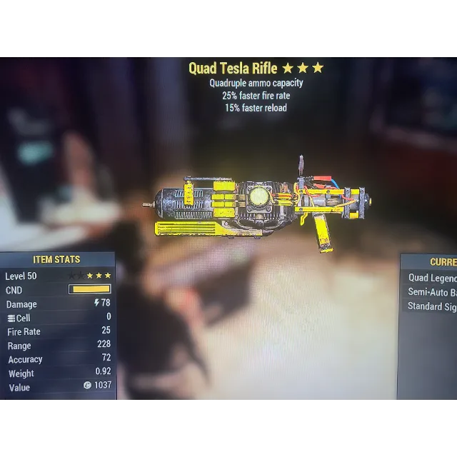 Quad Q2515 Tesla Rifle - Fallout 76 Game Items - Gameflip