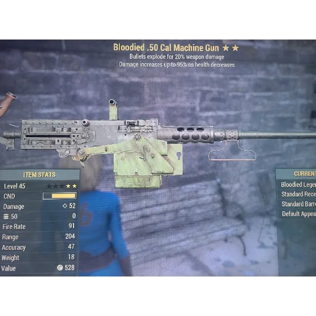 Weapon | Bloodied BE .50 CAL - Fallout 76 Game Items - Gameflip
