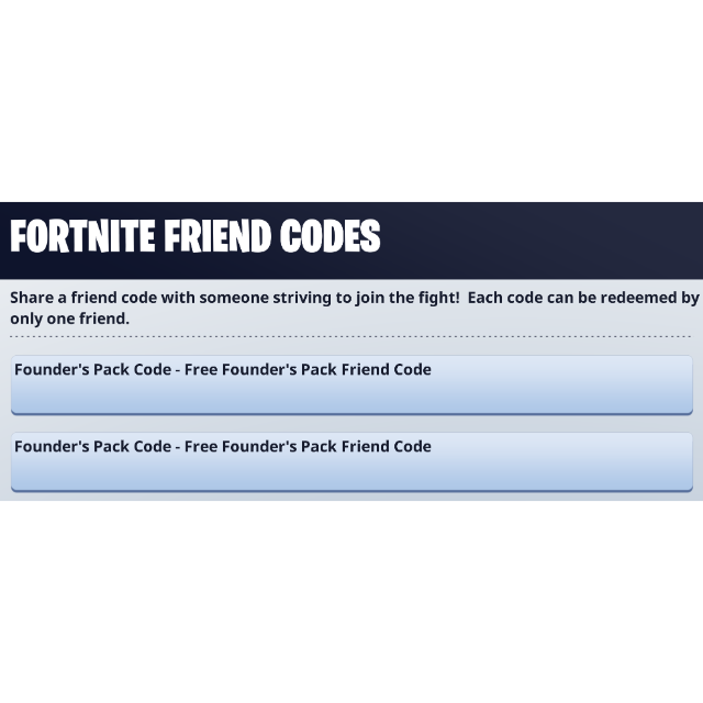 Fortnite Founders Pack Friend Code - Other Game Item - Gameflip