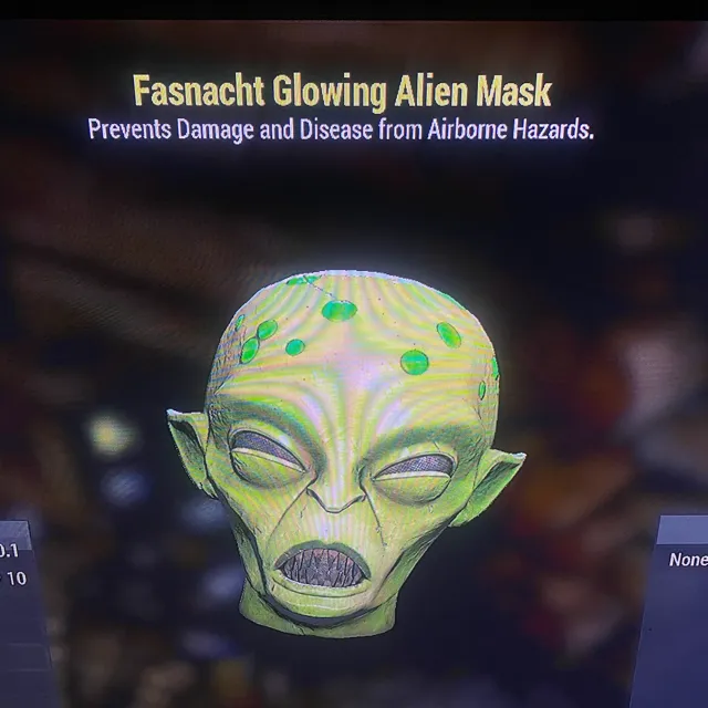 Glowing Alien Mask - Fallout 76 Game Item - Gameflip