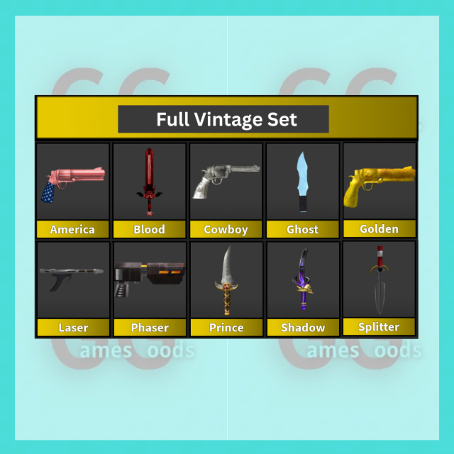 MM2: Full Vintage Set - Murder Mystery 2 Game Item - Gameflip
