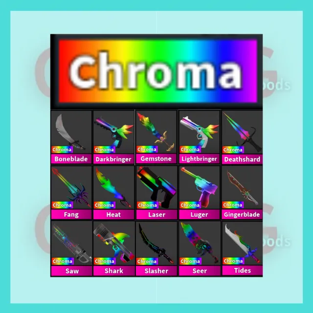 MM2: Chroma Weapons Set - Murder Mystery 2 Game Item - Gameflip