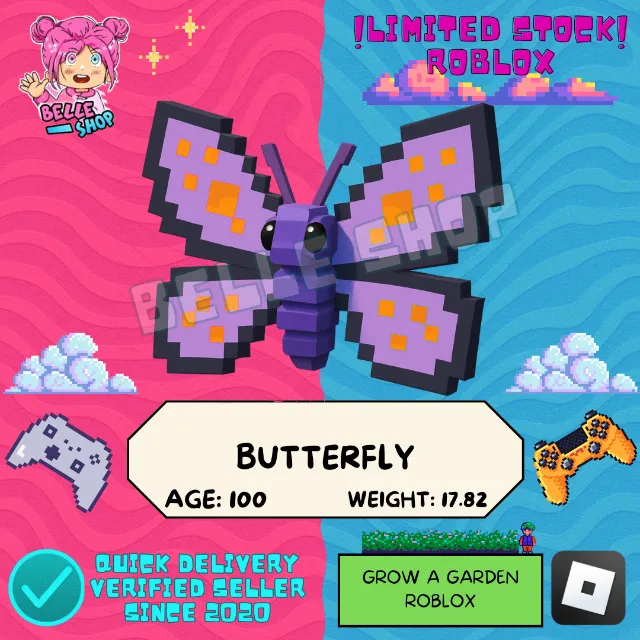 BUTTERFLY AGE 100 - Roblox Game Item - Gameflip