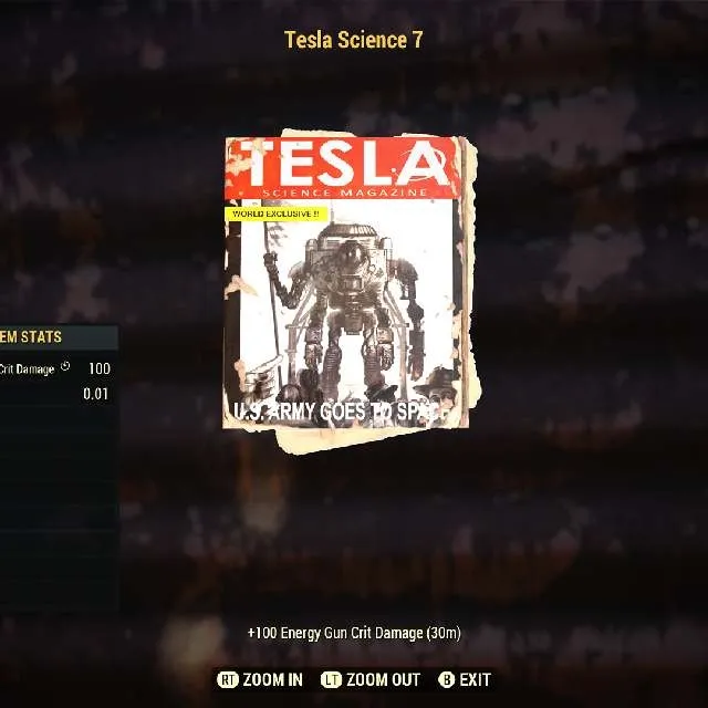 100 Tesla Science 7 - Fallout 76 Game Item - Gameflip