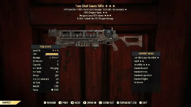 TS2550 Gauss Rifle - Fallout 76 Game Item - Gameflip