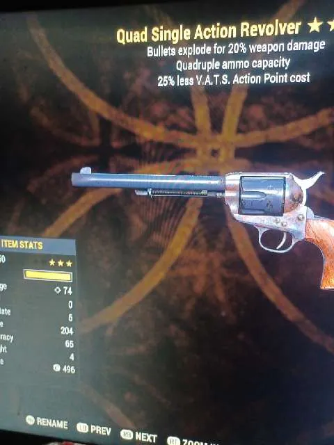 Weapon | QE25 Single Revoler - Fallout 76 Game Items - Gameflip