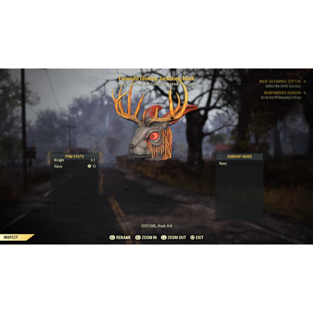 Glowing Jackalope Mask - Fallout 76 Game Item - Gameflip