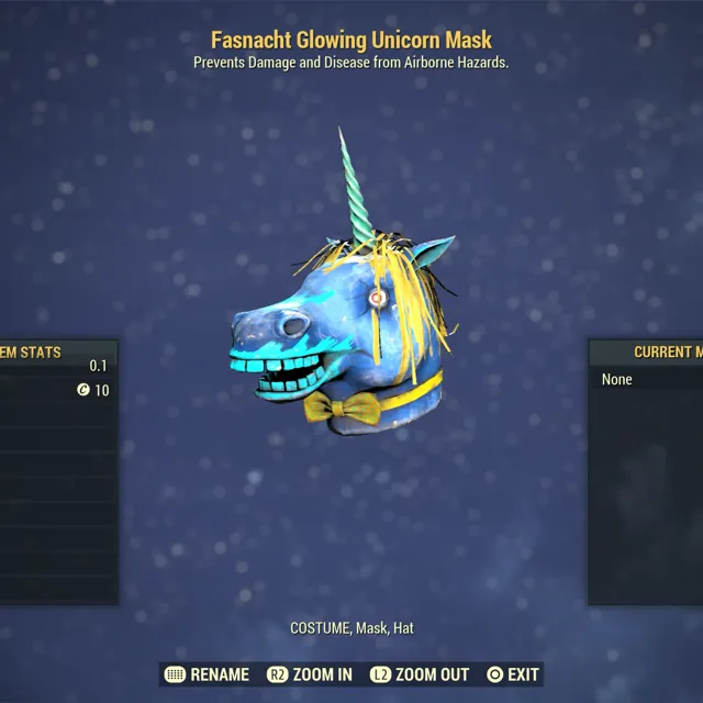 Fasnacht Glowing Unicorn - Fallout 76 Game Item - Gameflip