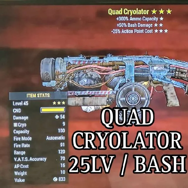 Quad Cryolator - Fallout 76 Game Items - Gameflip