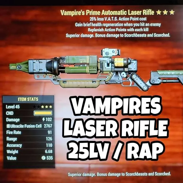Weapon | Vampires Laser Rifle - Fallout 76 Game Items - Gameflip