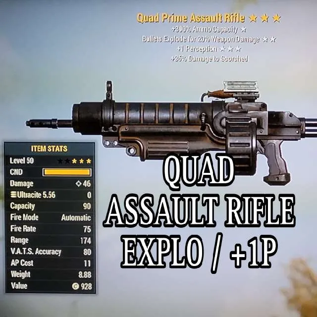 Weapon | Quad Assault Rifle - Fallout 76 Game Items - Gameflip