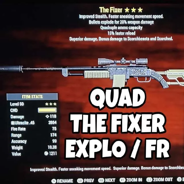 Weapon | Quad Fixer - Fallout 76 Game Items - Gameflip