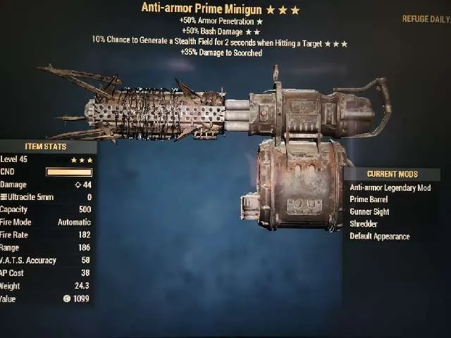 Weapon | AA Bash Minigun - Fallout 76 Game Item - Gameflip