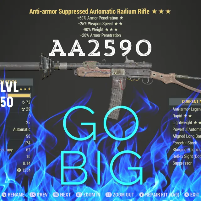 AA2590 Radium Rifle - Fallout 76 Game Items - Gameflip