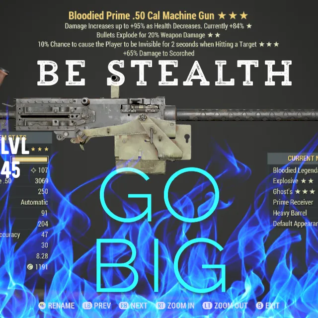 BE 50 Cal Machine Gun - Fallout 76 Game Item - Gameflip