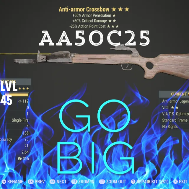 AA5025 Crossbow - Fallout 76 Game Items - Gameflip