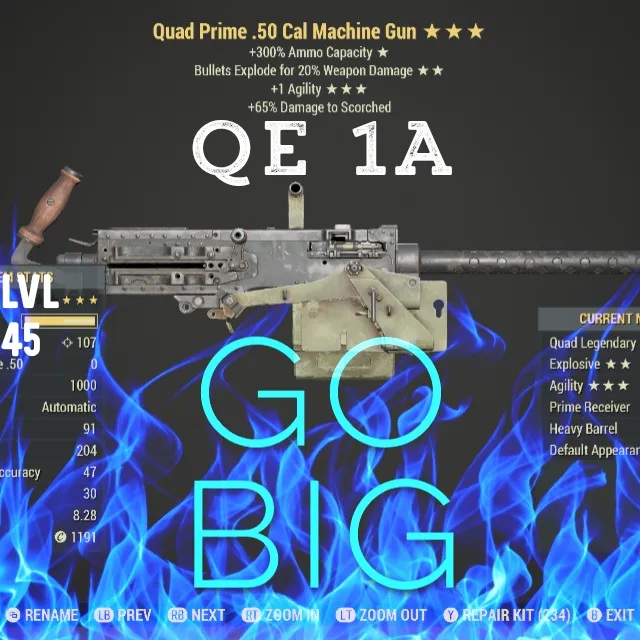 QE 50 Cal Machine Gun - Fallout 76 Game Items - Gameflip